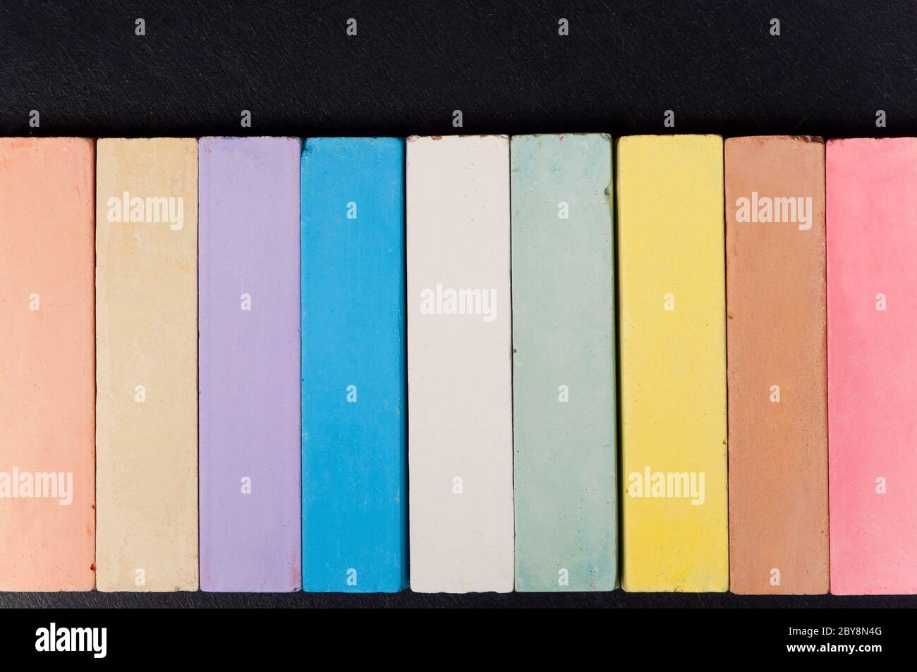 Chalkboard with colorful chalk Stock Photo - Alamy