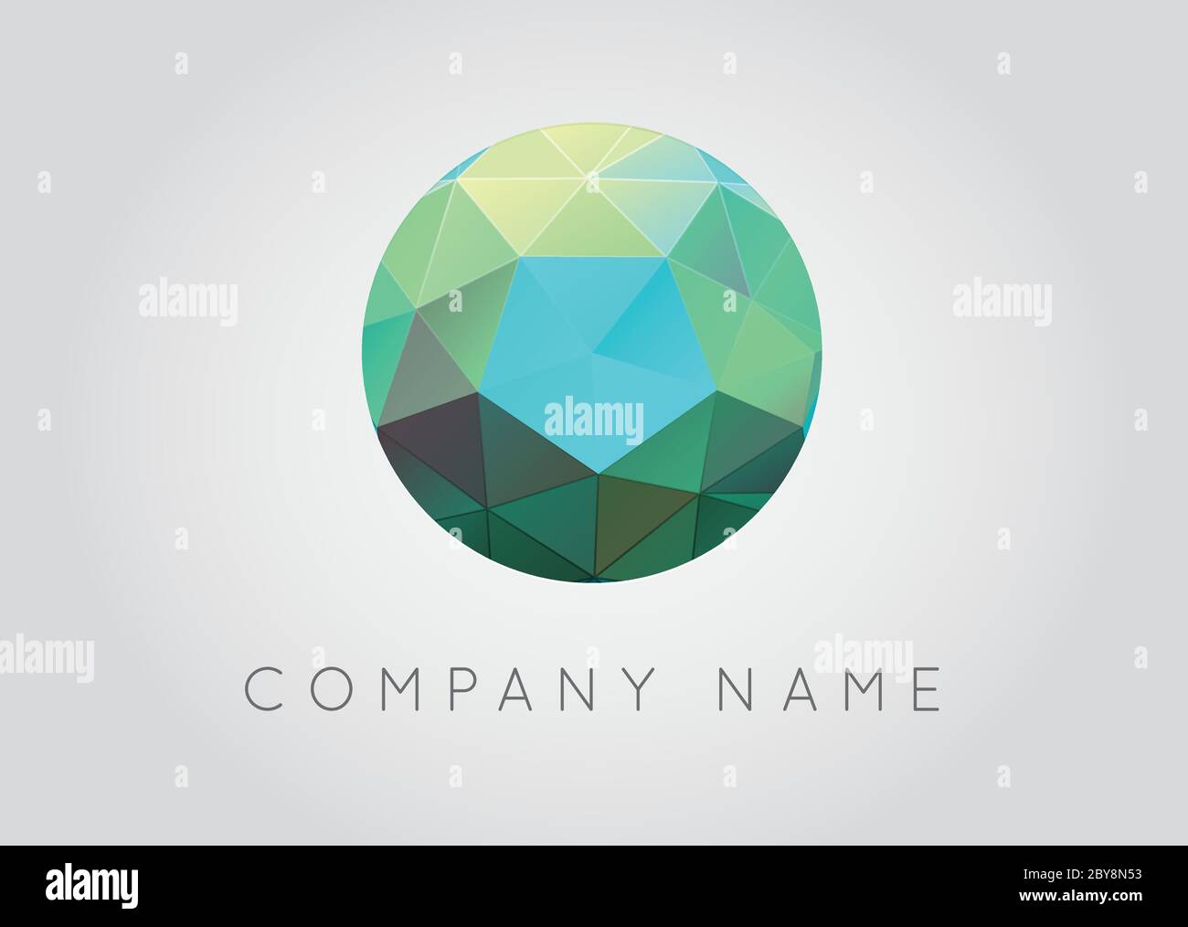 Trendy Crystal Triangulated Gem Logo Element Perfect for Business ...