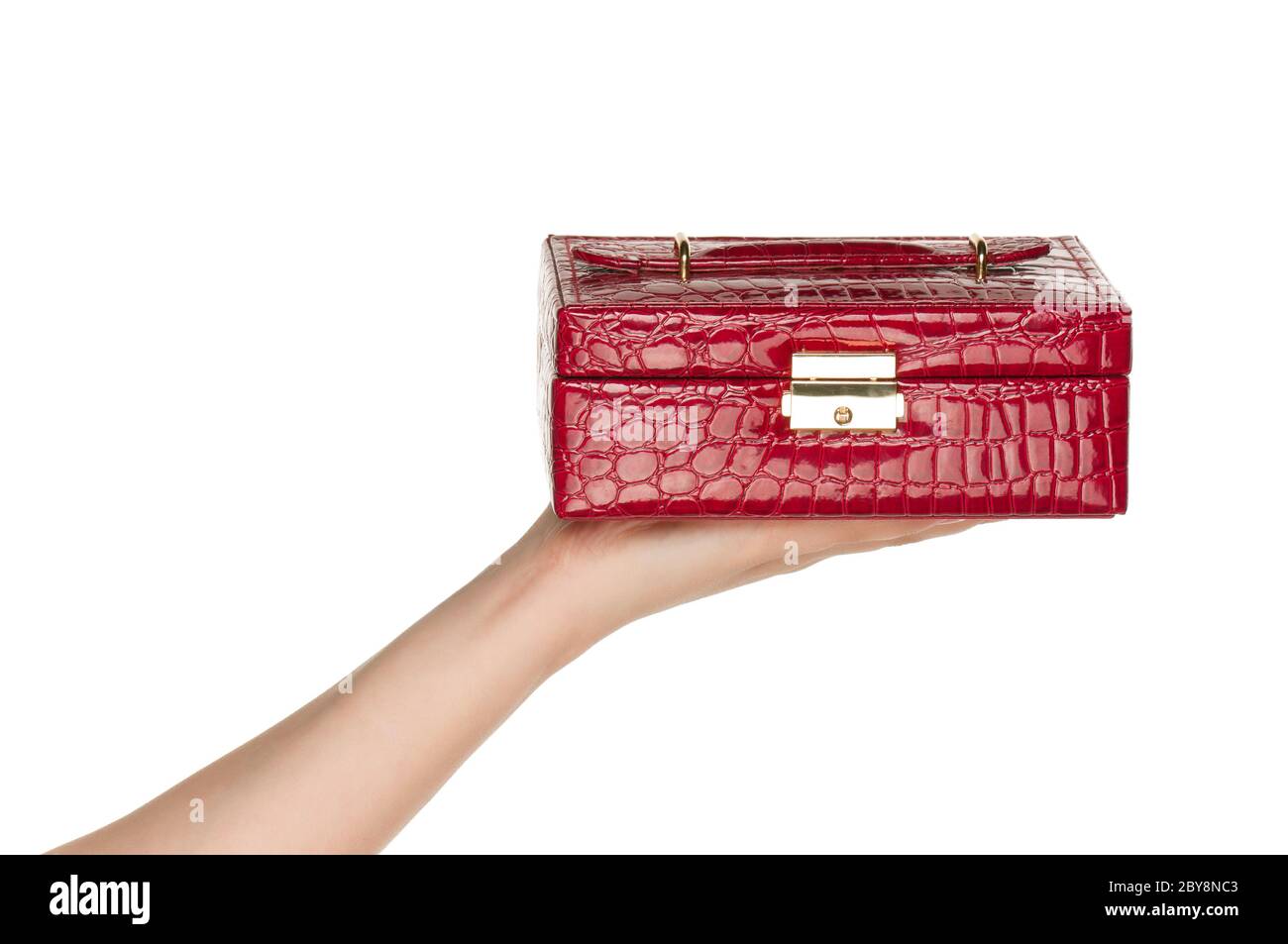 Hand with box Stock Photo - Alamy