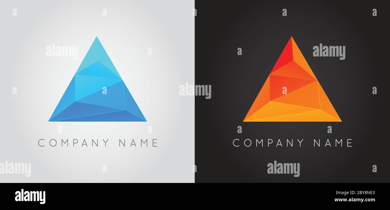 Trendy Crystal Triangulated Gem Logo Element Perfect for Business ...