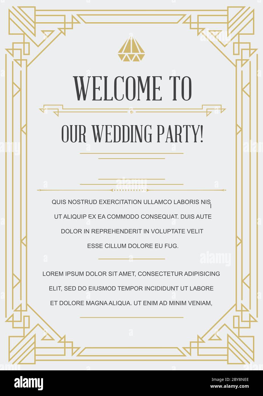 Gatsby Style Invitation in Art Deco or Nouveau Epoch 1920's Gangster ...