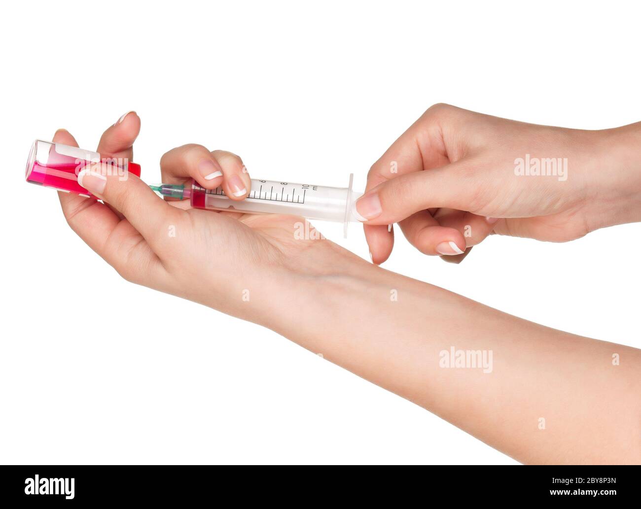 Hand with syringe Stock Photo - Alamy