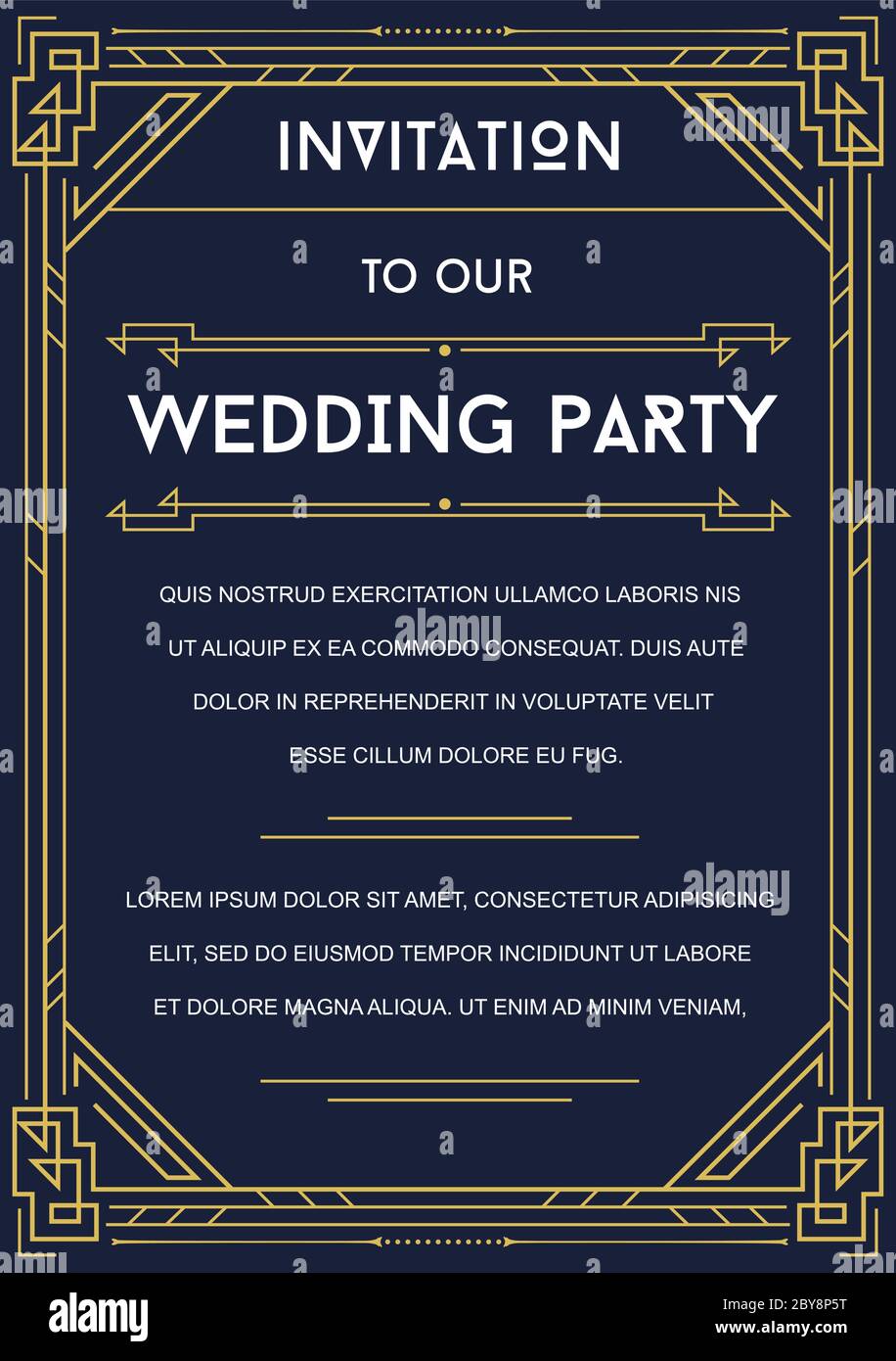 Gatsby Style Invitation in Art Deco or Nouveau Epoch 1920's Gangster ...