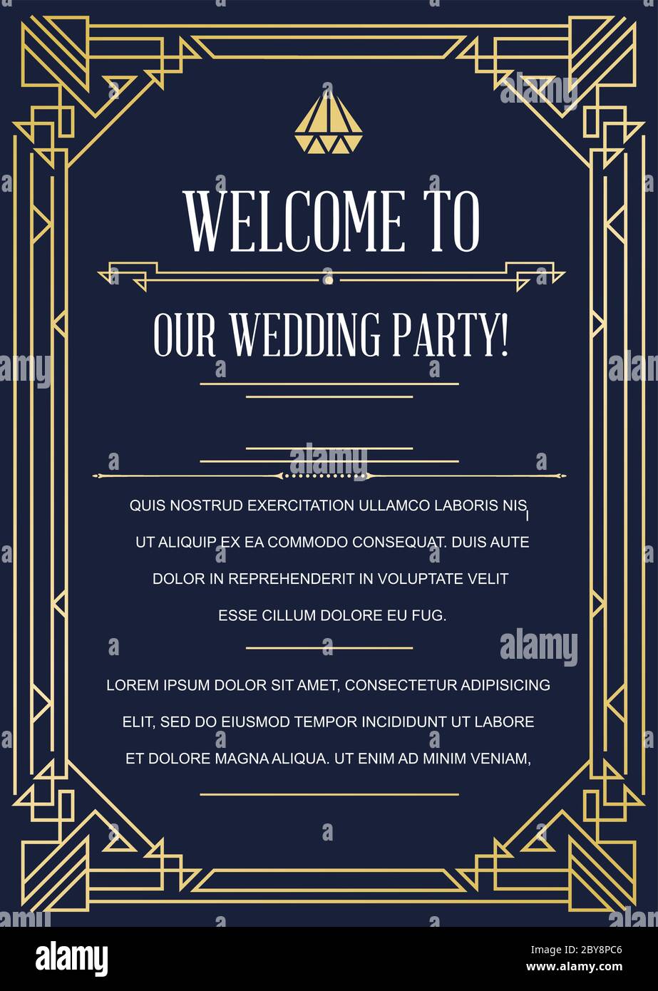 Gatsby Style Invitation in Art Deco or Nouveau Epoch 1920's Gangster ...