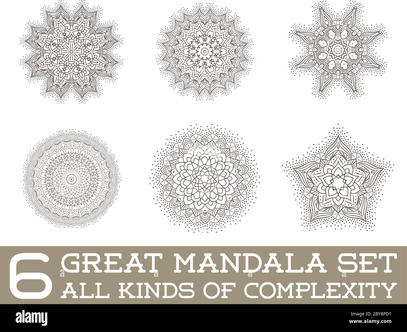 Set of Ethnic Fractal Mandala Vector Meditation Tattoo looks like ...
