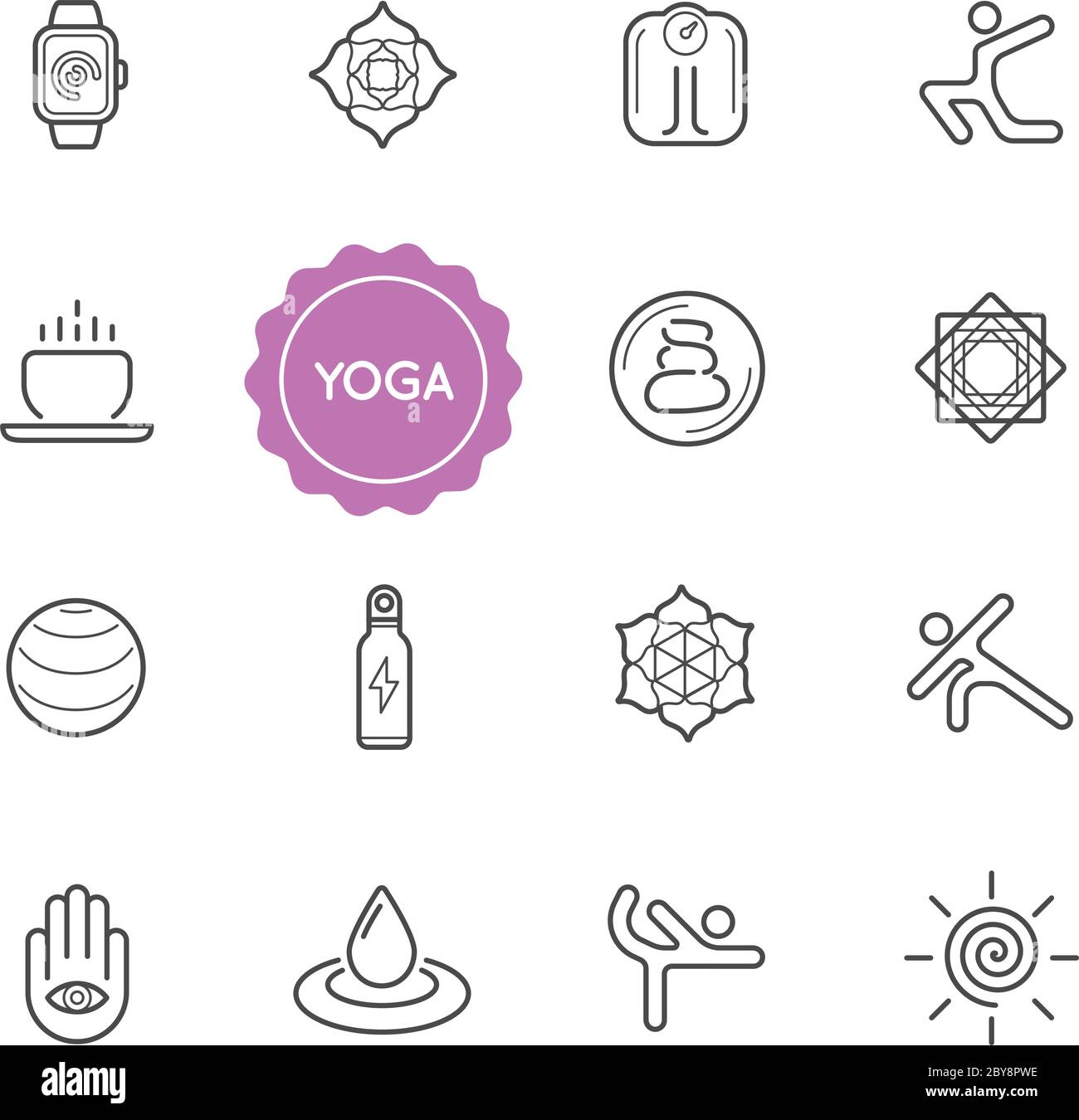 Set of Yoga Vector Illustration Elements can be used as Logo or Icon in ...