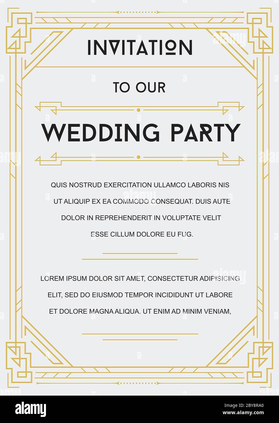 Gatsby Style Invitation in Art Deco or Nouveau Epoch 1920's Gangster ...