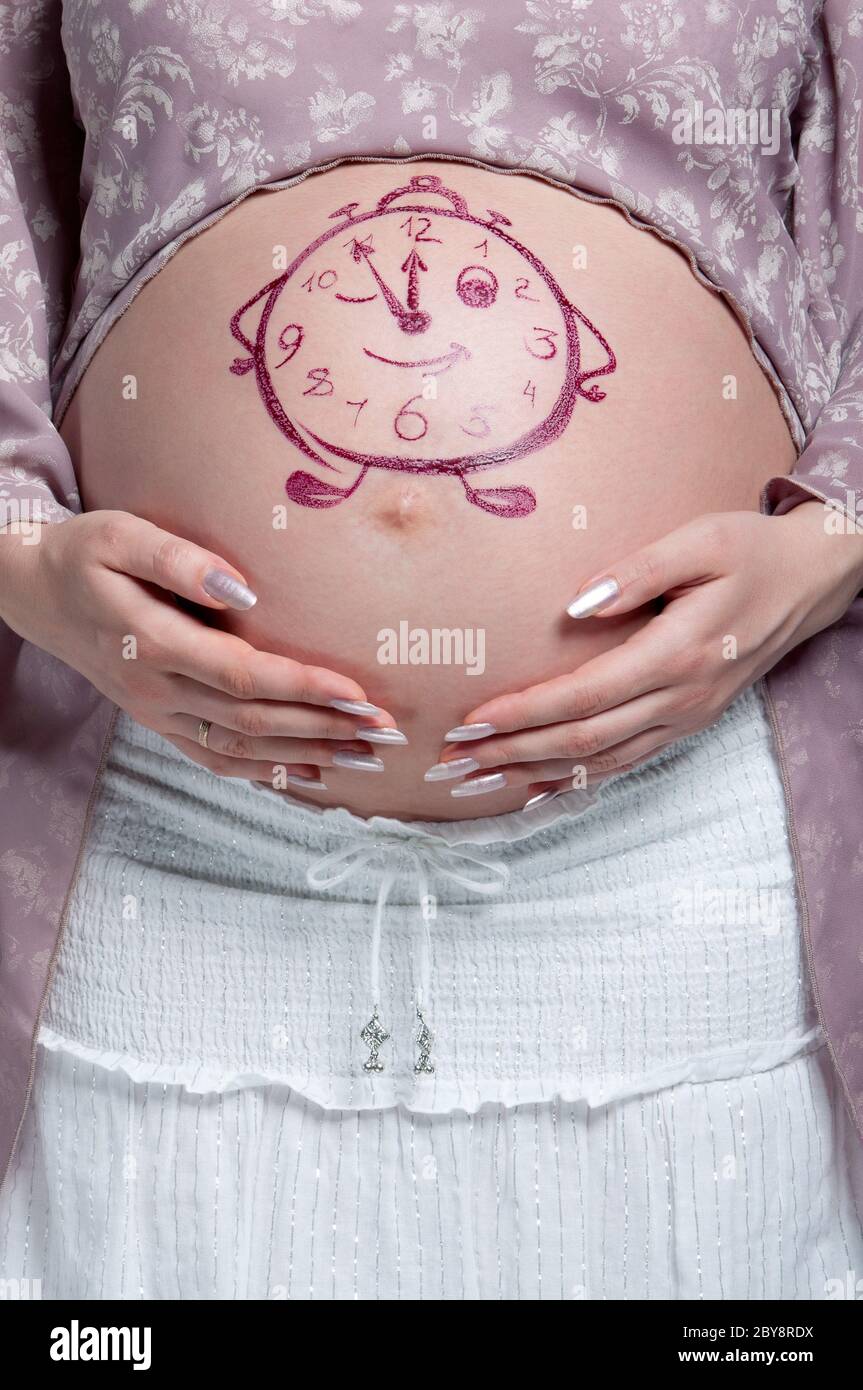 Tummy with drawing Stock Photo - Alamy
