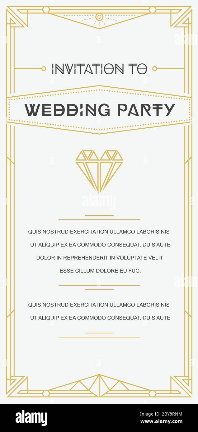 Gatsby Style Invitation in Art Deco or Nouveau Epoch 1920's Gangster ...