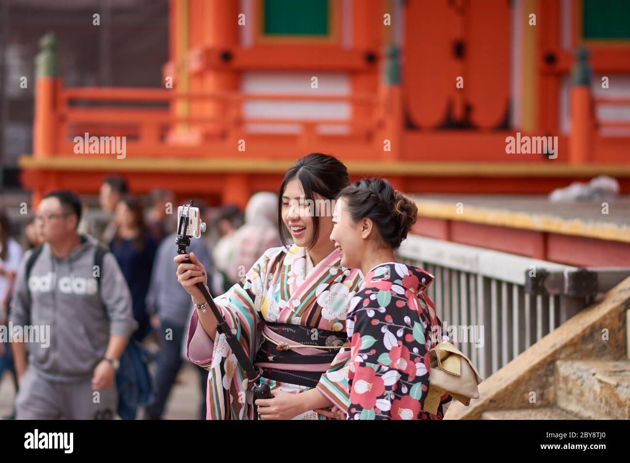 Kyoto / Japan - November 3, 2017: Pretty Japanese girls dressed in ...