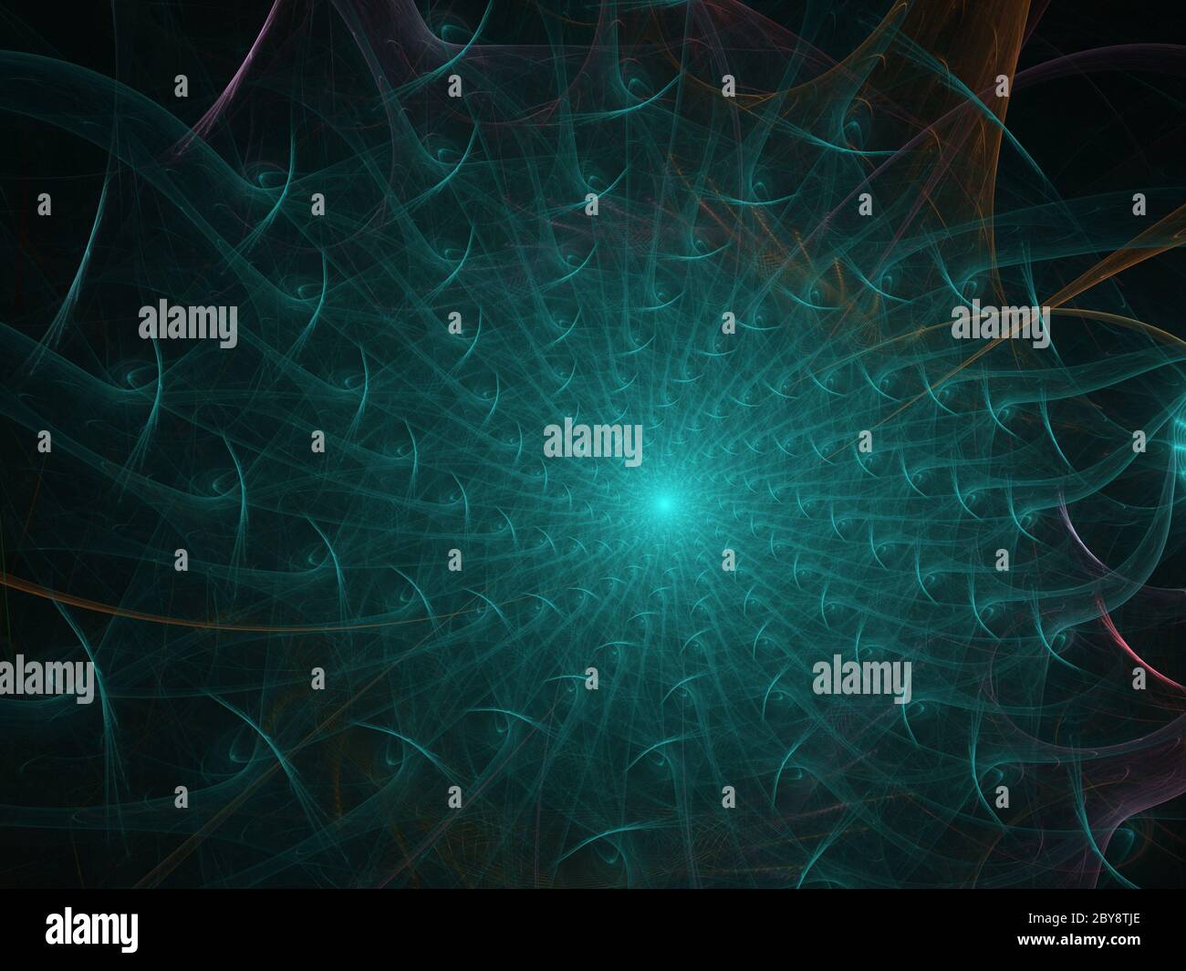 green abstract fractal round and lines on dark background Stock Photo ...