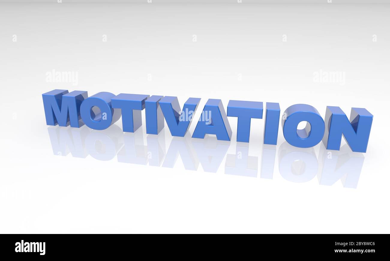 Blue Motivation 3D text Stock Photo - Alamy