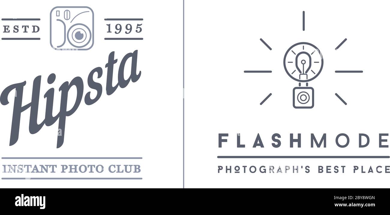 Set of Vector Photo Camera Photography Elements and Video Camera Icons ...