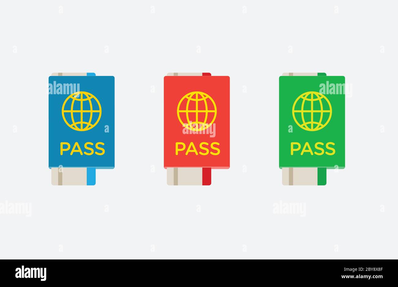 Set of Citizenship or Foreign Passport ID in Vector Colorful Icon can ...