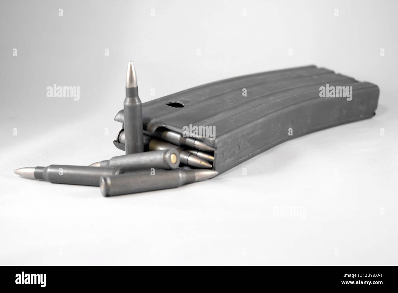 Assault Rifle gun clip with .223 ammo bullets Stock Photo - Alamy