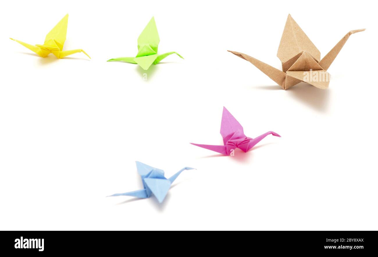 White background origami birds hi-res stock photography and images - Alamy