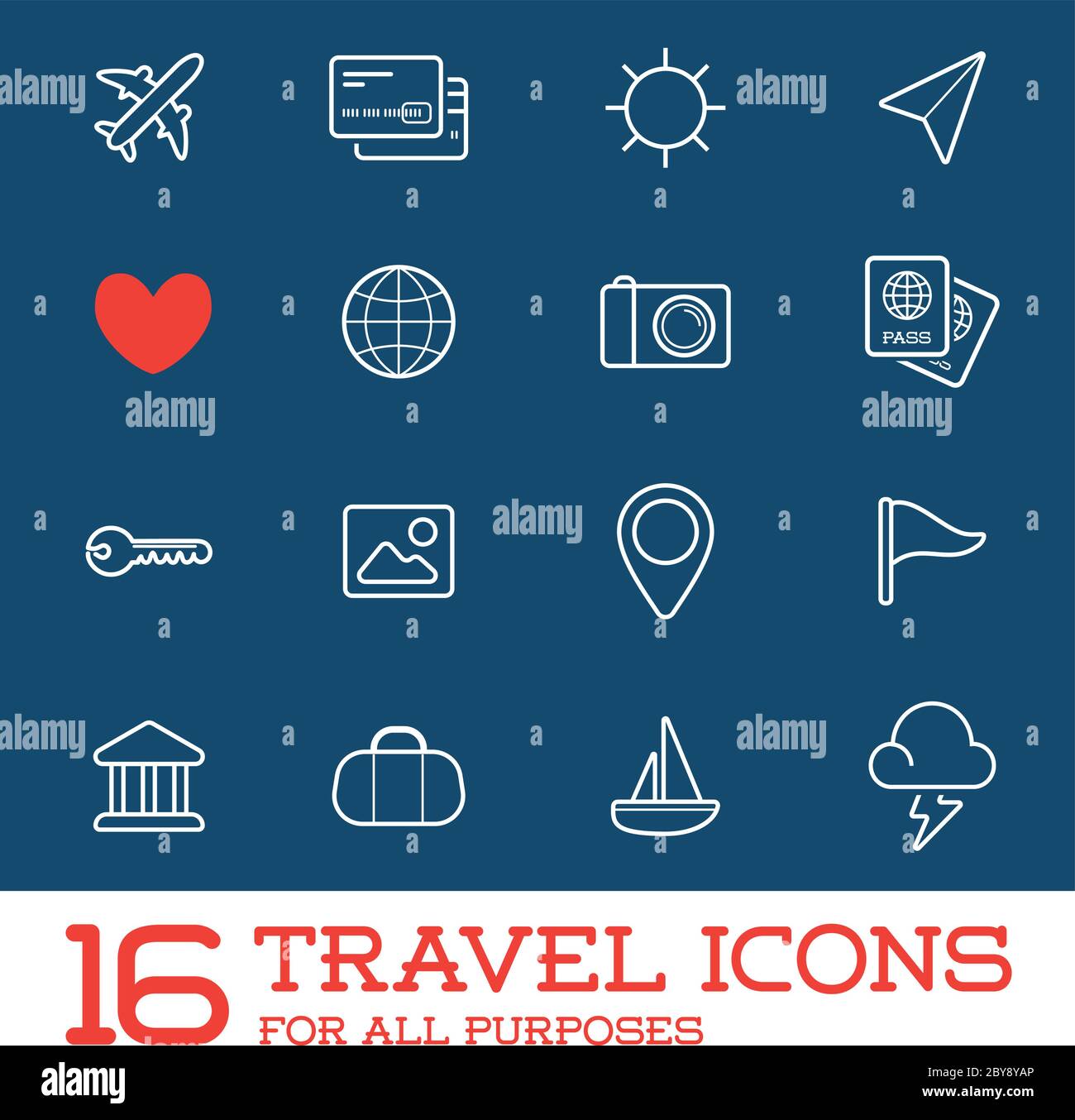 Travel Icons Vector Set, Great for All Purposes like Print Web or ...