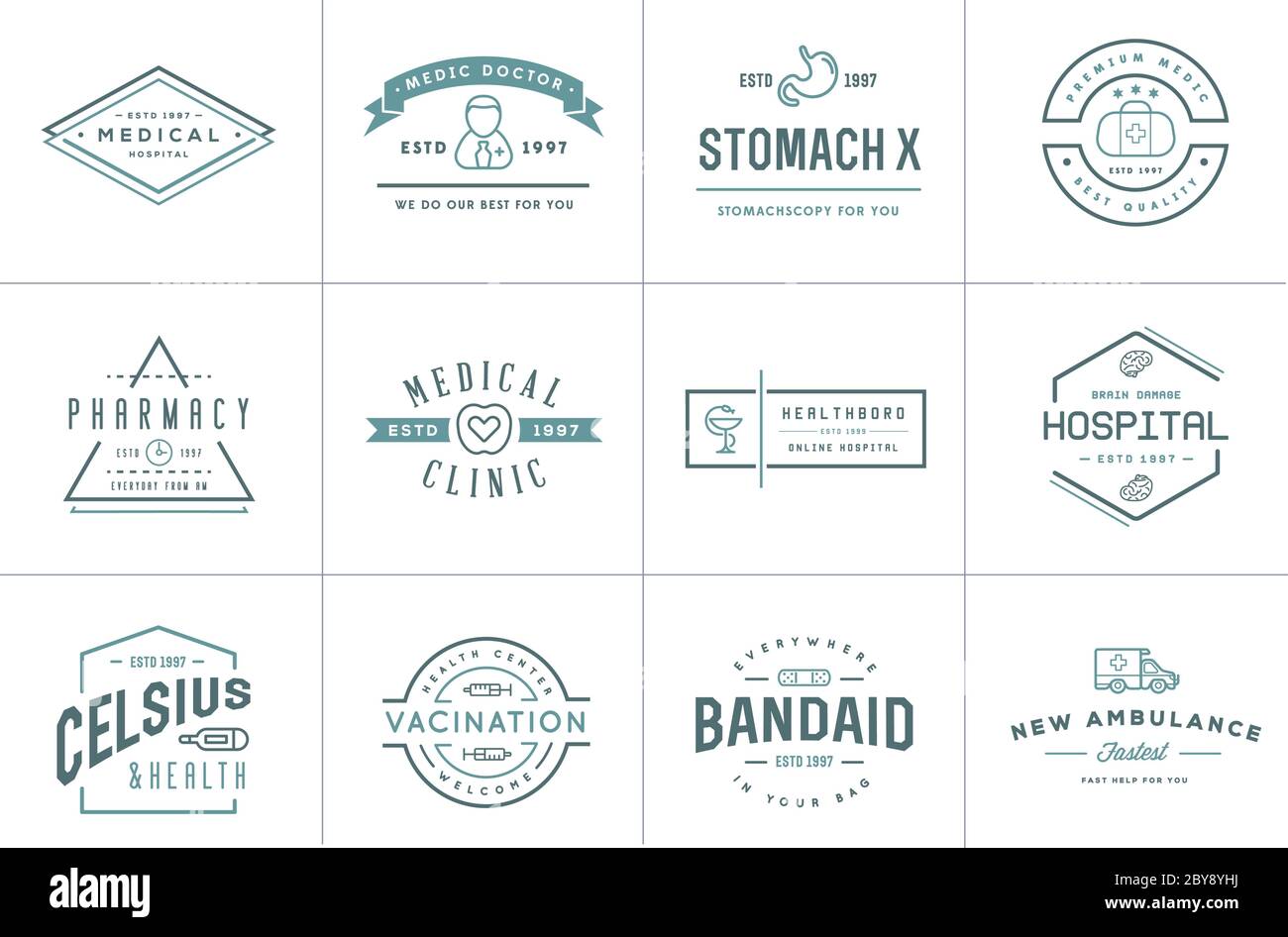 Medicine Health Vector Symbols Icons Can Be Used as Logotype Element or ...