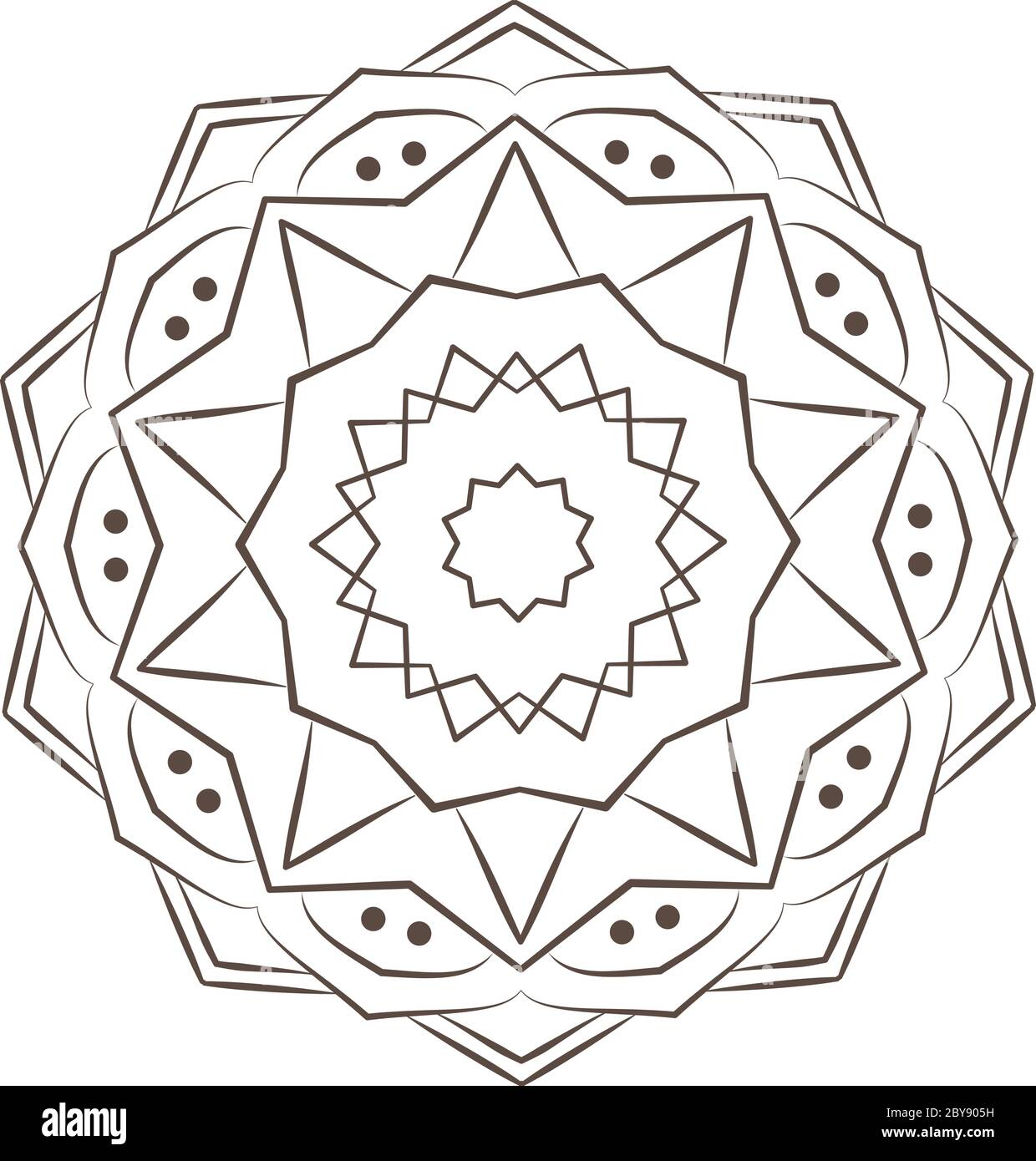 Ethnic Fractal Mandala Vector Meditation looks like Snowflake or Maya ...