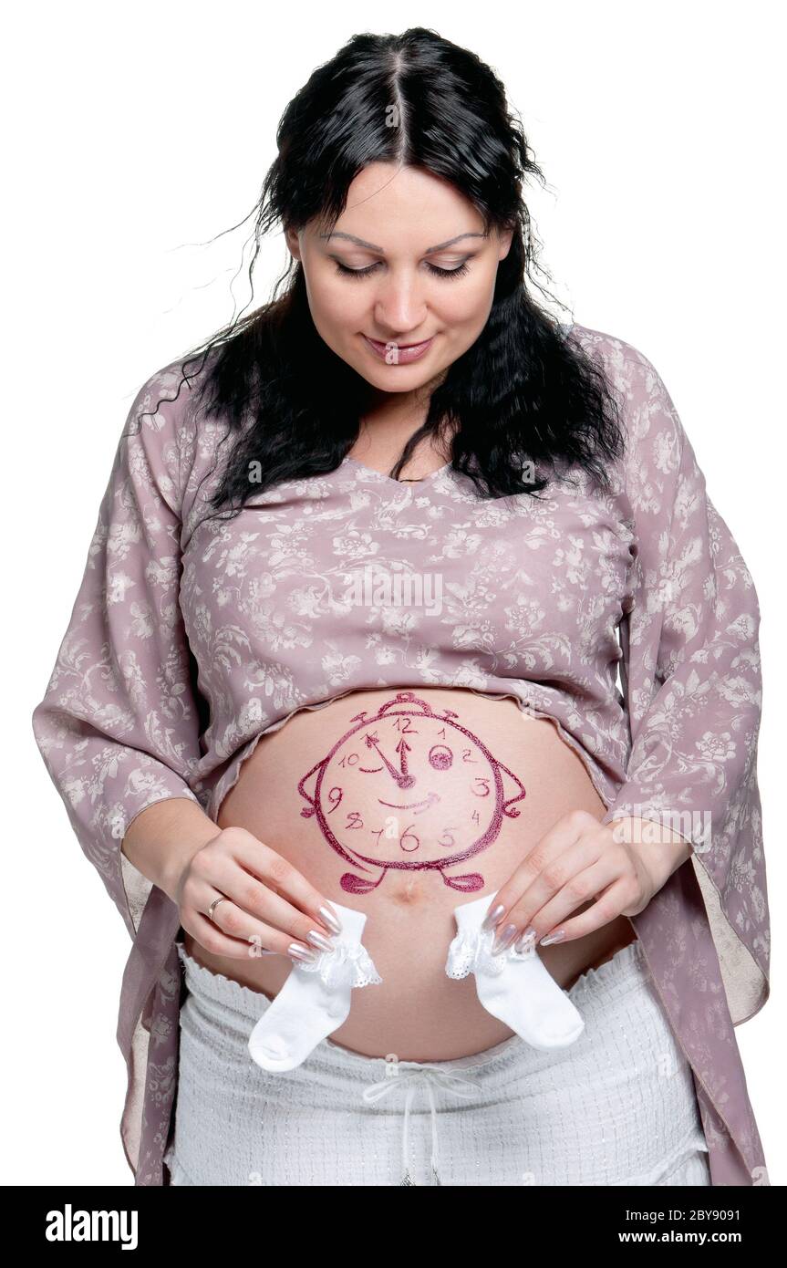 Tummy with drawing Stock Photo - Alamy