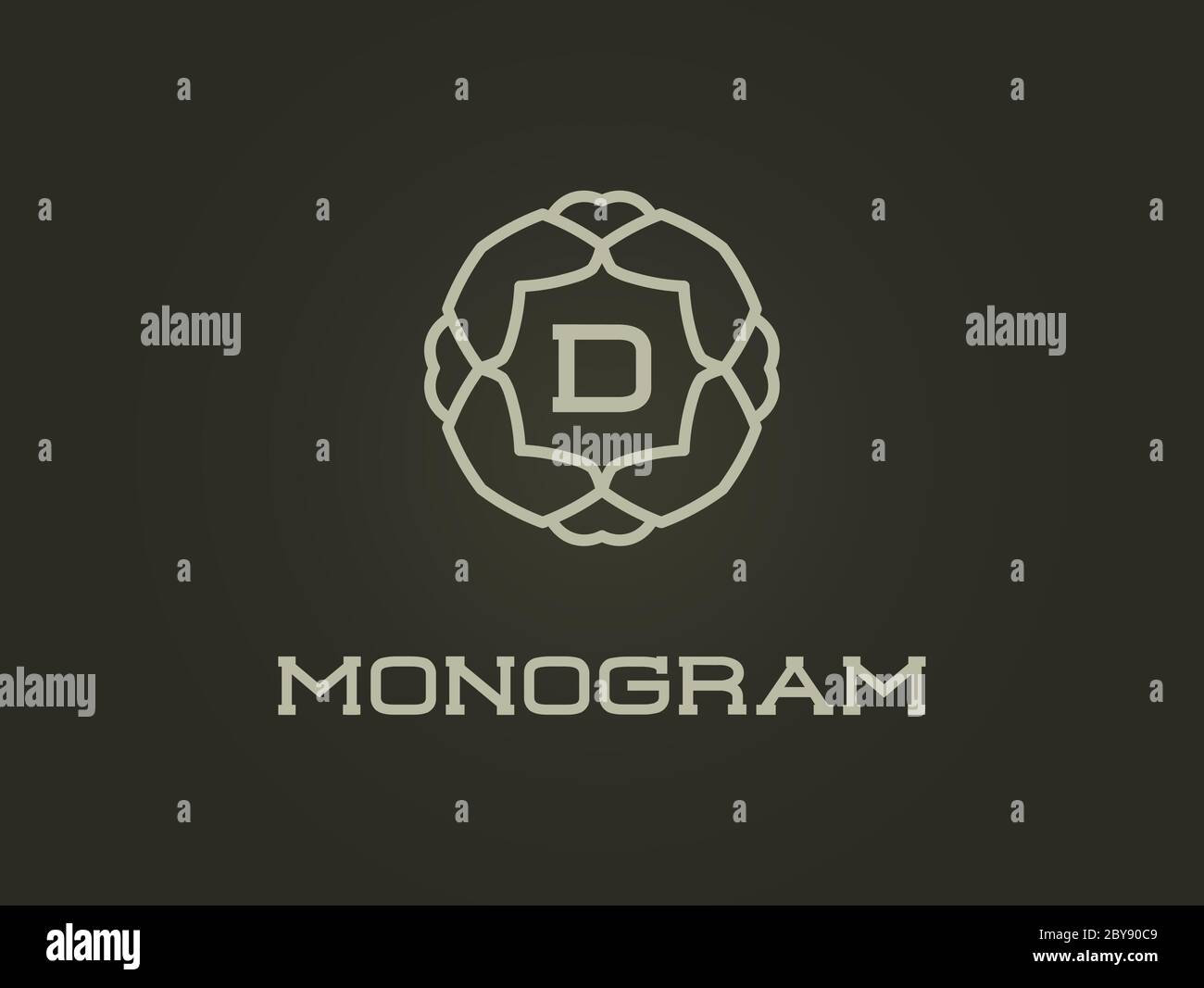 Compact Monogram Design Template with Letter Vector Illustration ...