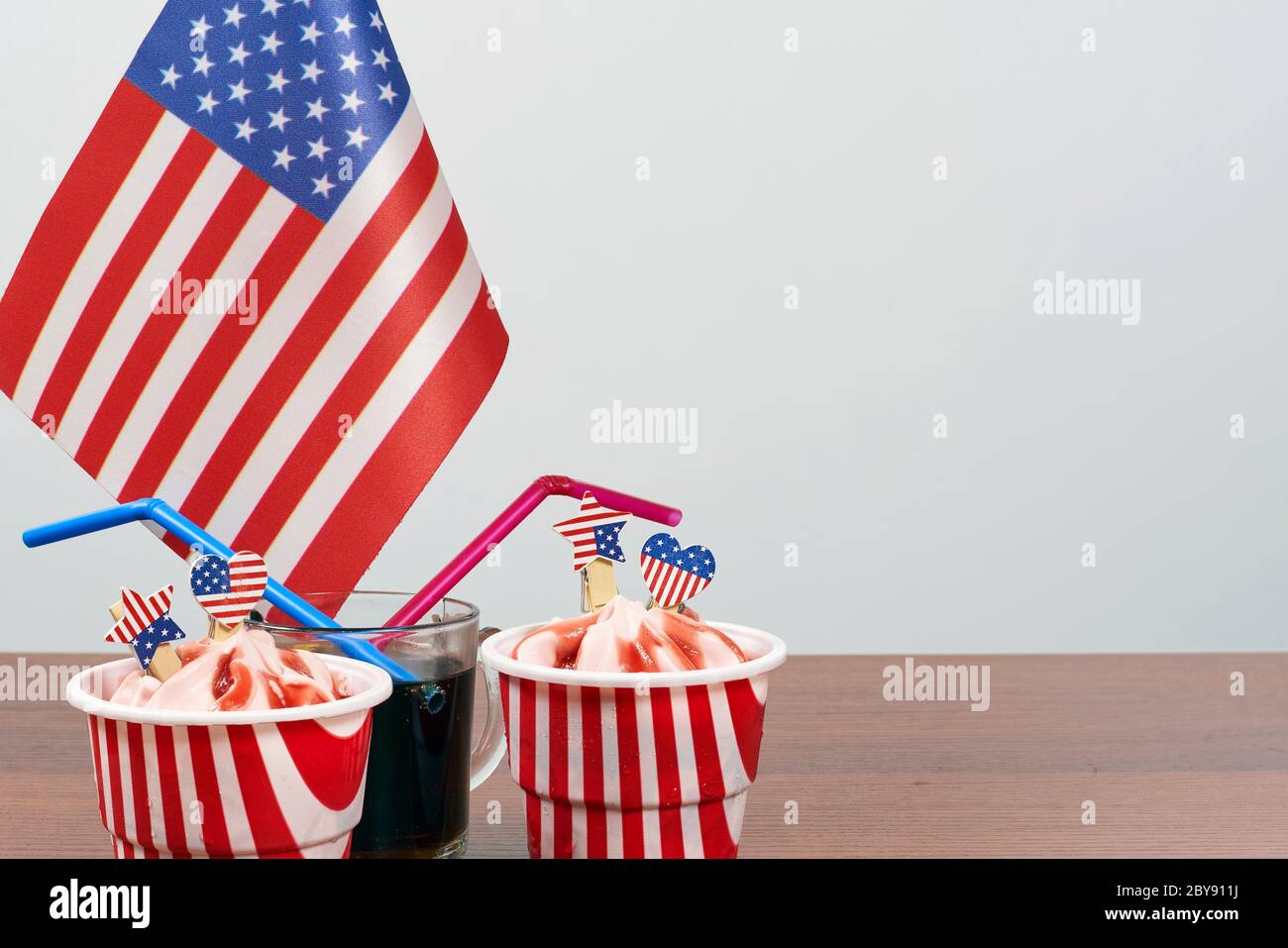 Celebrating Fourth of July. Happy Independence day. Sweets decorated in ...