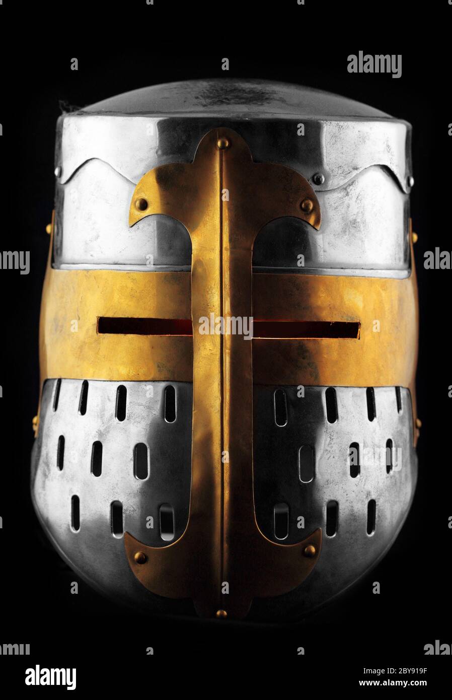 Iron helmet of the medieval knight Stock Photo - Alamy