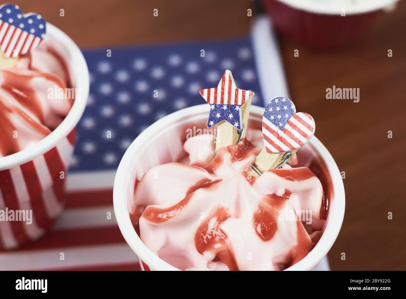 Celebrating Fourth of July. Happy Independence day. Sweets decorated in ...