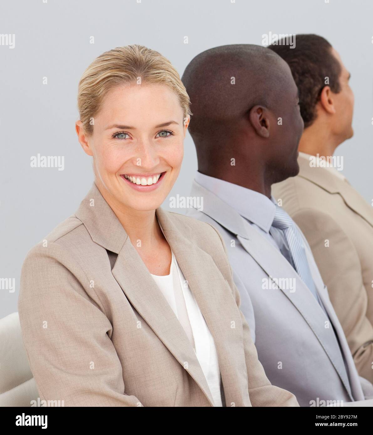 Happy Smiling Business woman Stock Photo - Alamy
