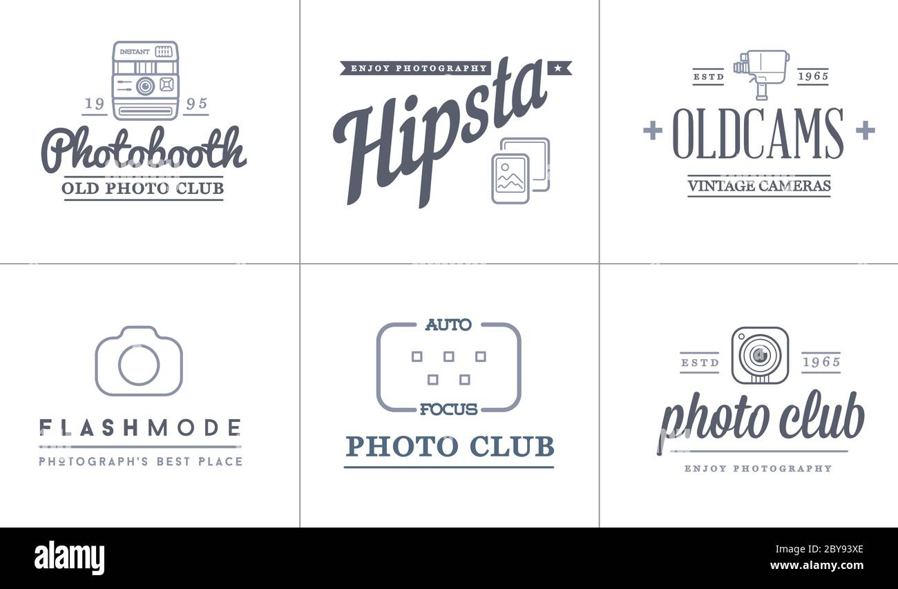 Set of Vector Photo Camera Photography Elements and Video Camera Icons ...