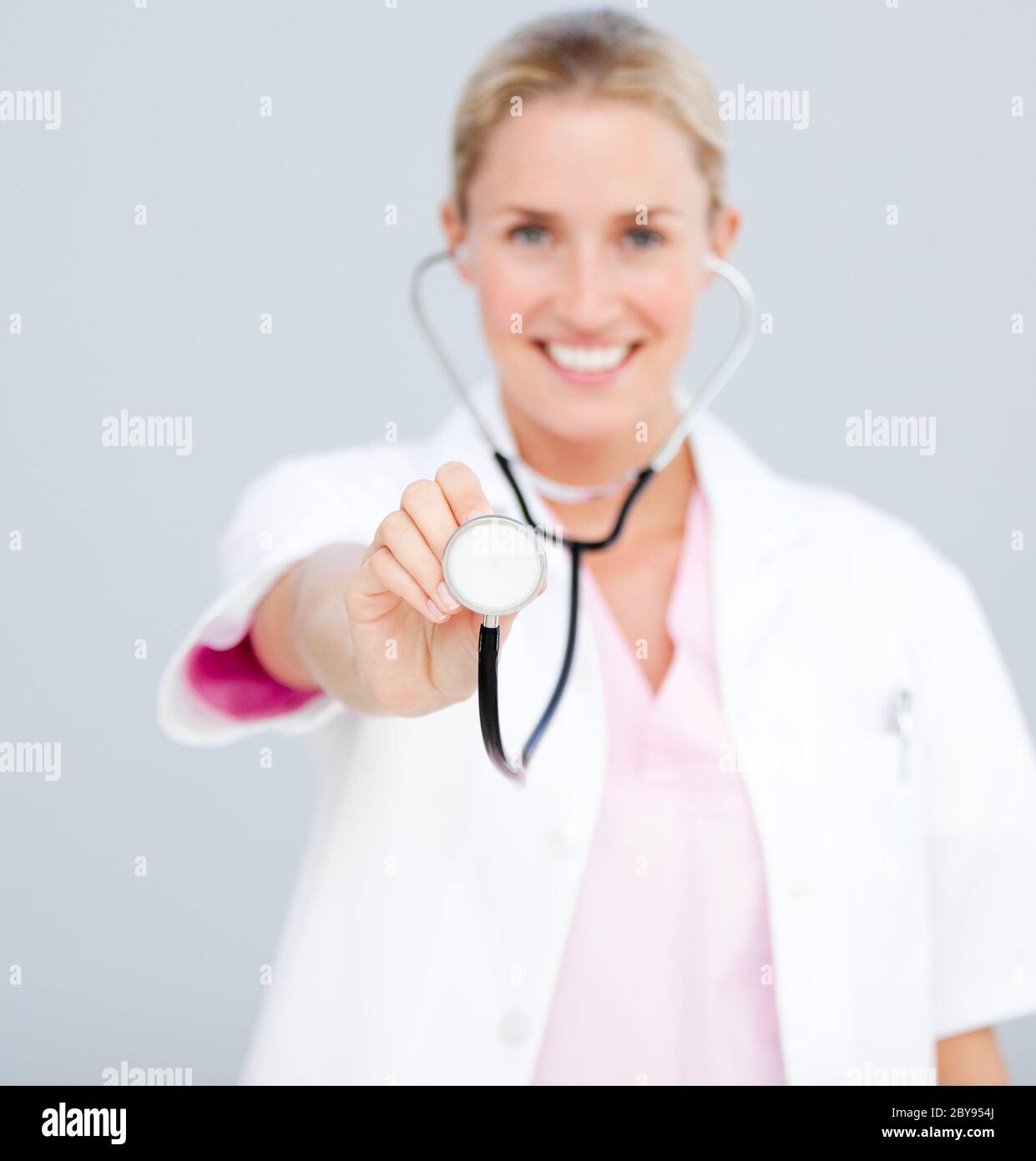 Attractive female patient smiling camera hi-res stock photography and ...