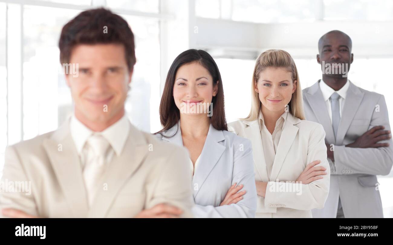 Portrait of a confident team at work Stock Photo - Alamy