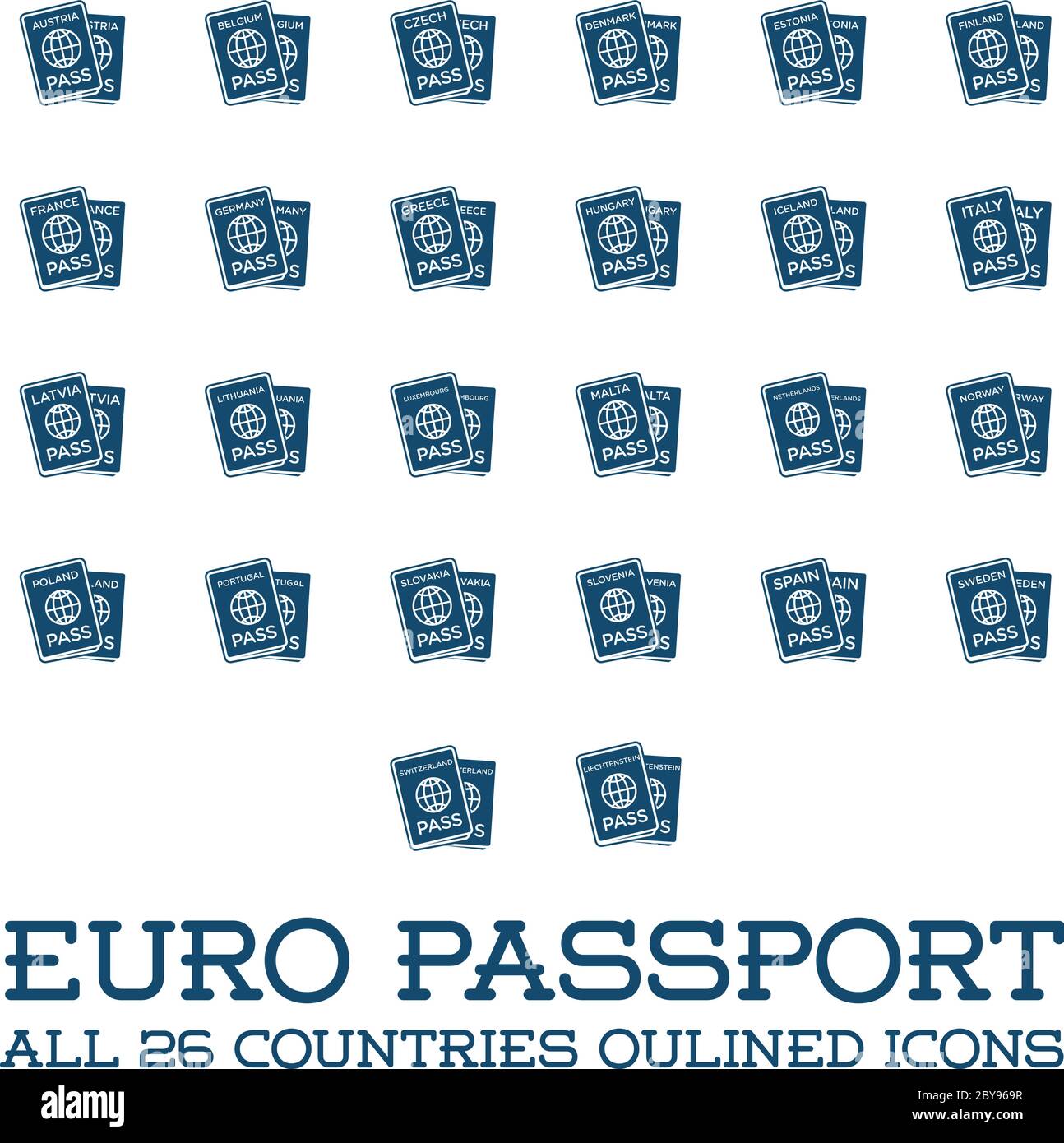 Set Of Citizenship Or Foreign Passport Id In Vector Colorful Icon Can