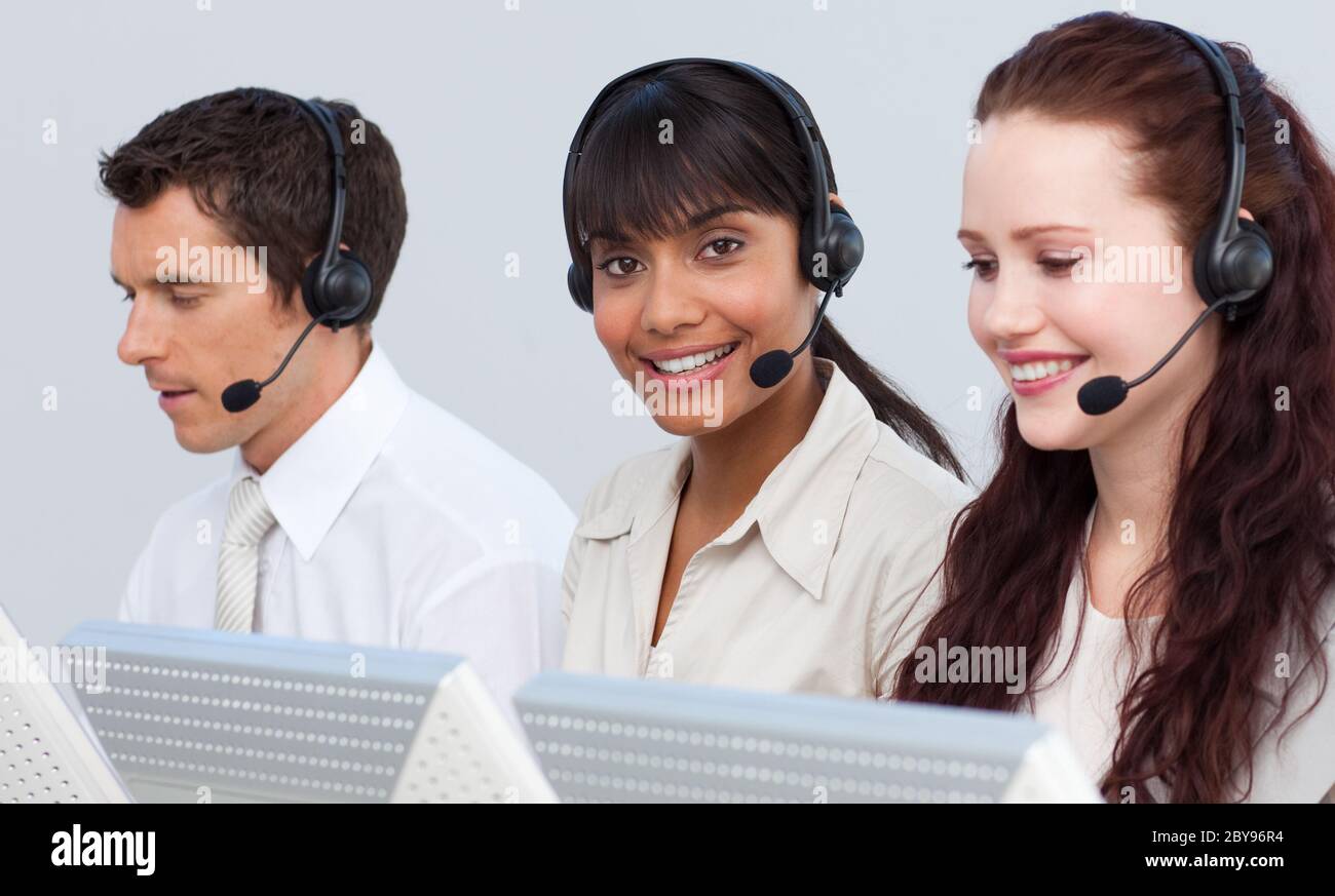 Cheerful african american call center hi-res stock photography and ...
