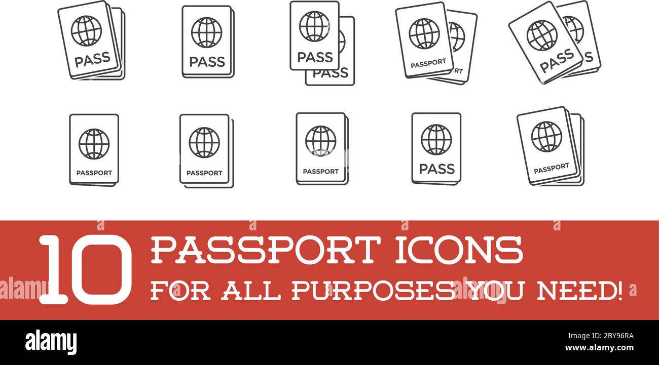 Set Of Citizenship Or Foreign Passport Id In Vector Colorful Icon Can