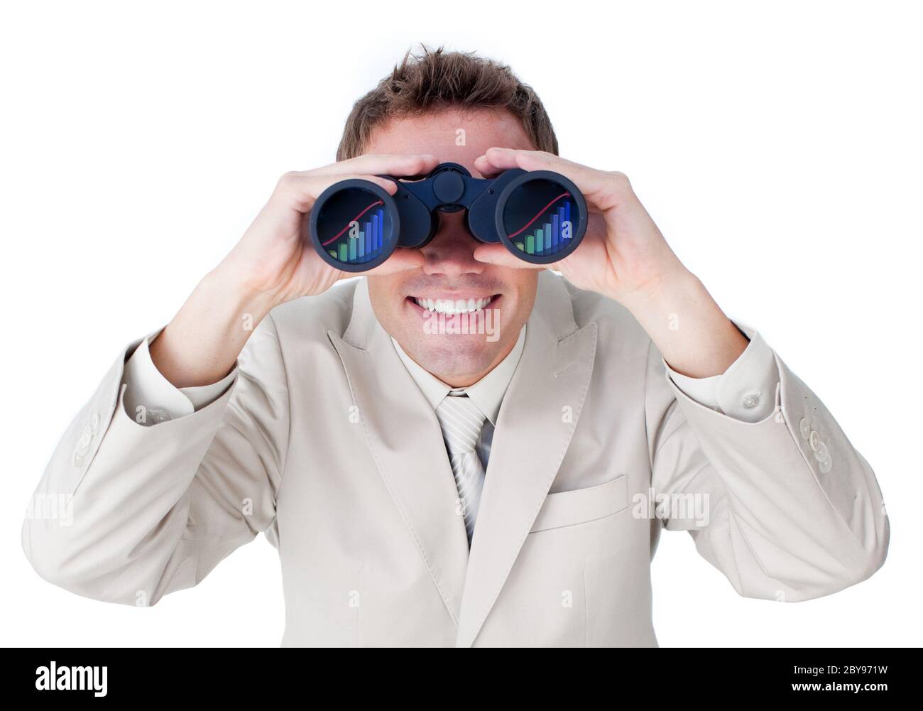 Enthusiastic businessman predicting future success Stock Photo - Alamy