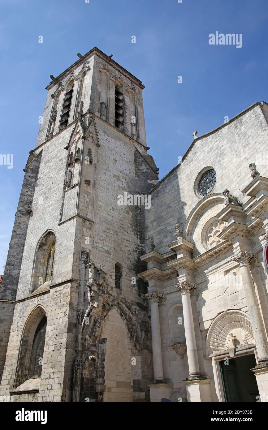Looking up at Saint Saviour Church which is a Catholic church in the ...