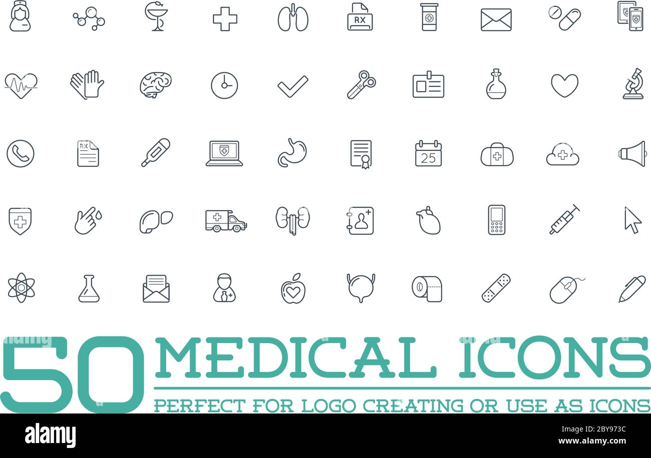 Medicine Health Vector Symbols Icons Can Be Used as Logotype Element or ...