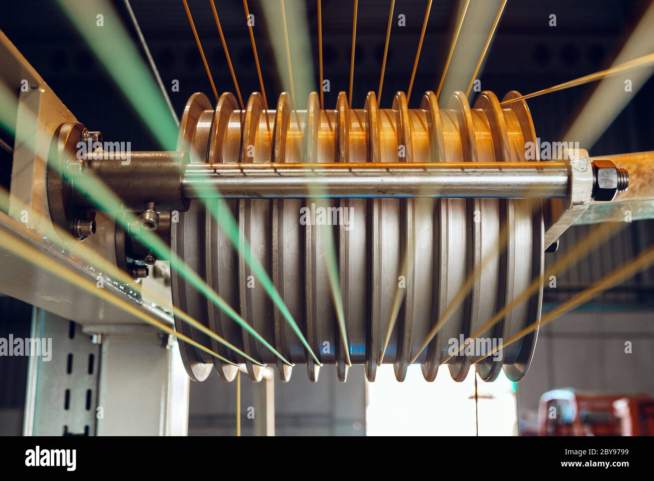 Inside a modern plant producing power electric cables and optical ...