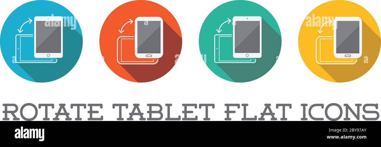 Colorful Rotate Round Flat Smartphone or Cellular Phone or Tablet Icons ...