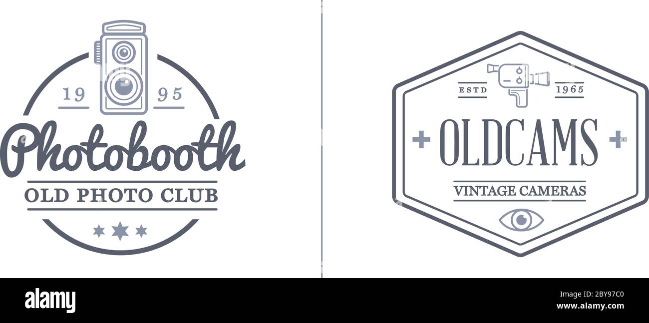 Set of Vector Photo Camera Photography Elements and Video Camera Icons ...