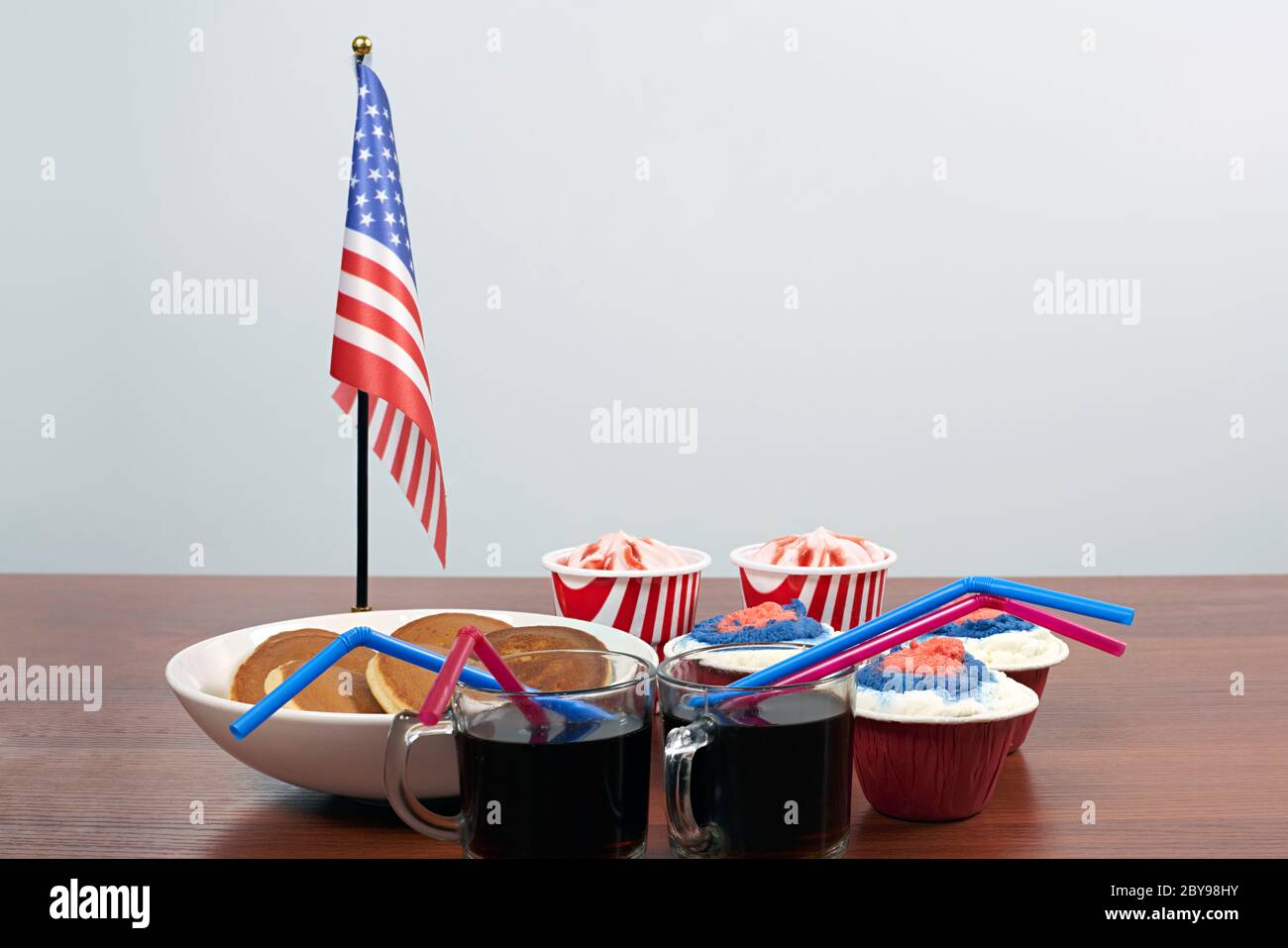Celebrating Fourth of July. Happy Independence day. Sweets decorated in ...