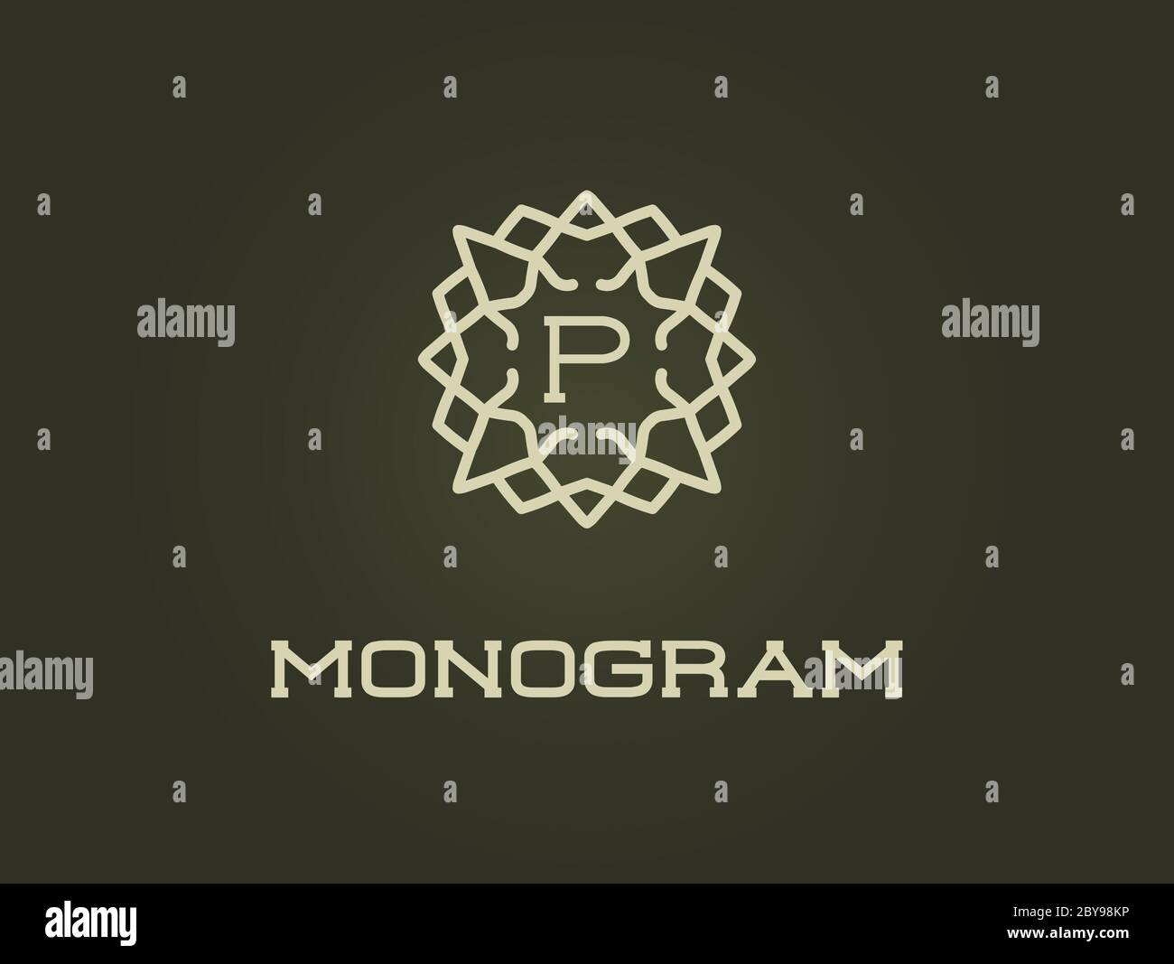 Compact Monogram Design Template with Letter Vector Illustration ...