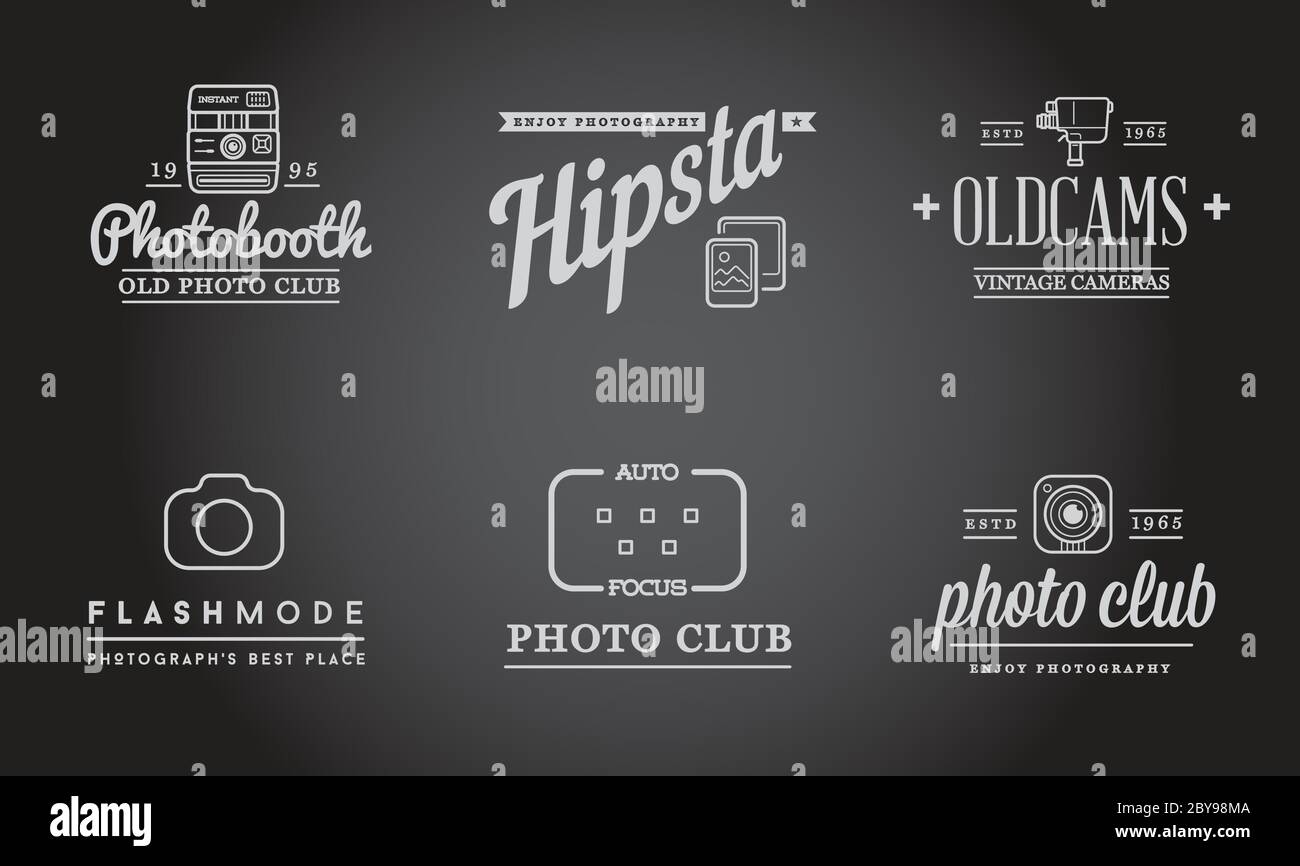 Set of Vector Photo Camera Photography Elements and Video Camera Icons ...