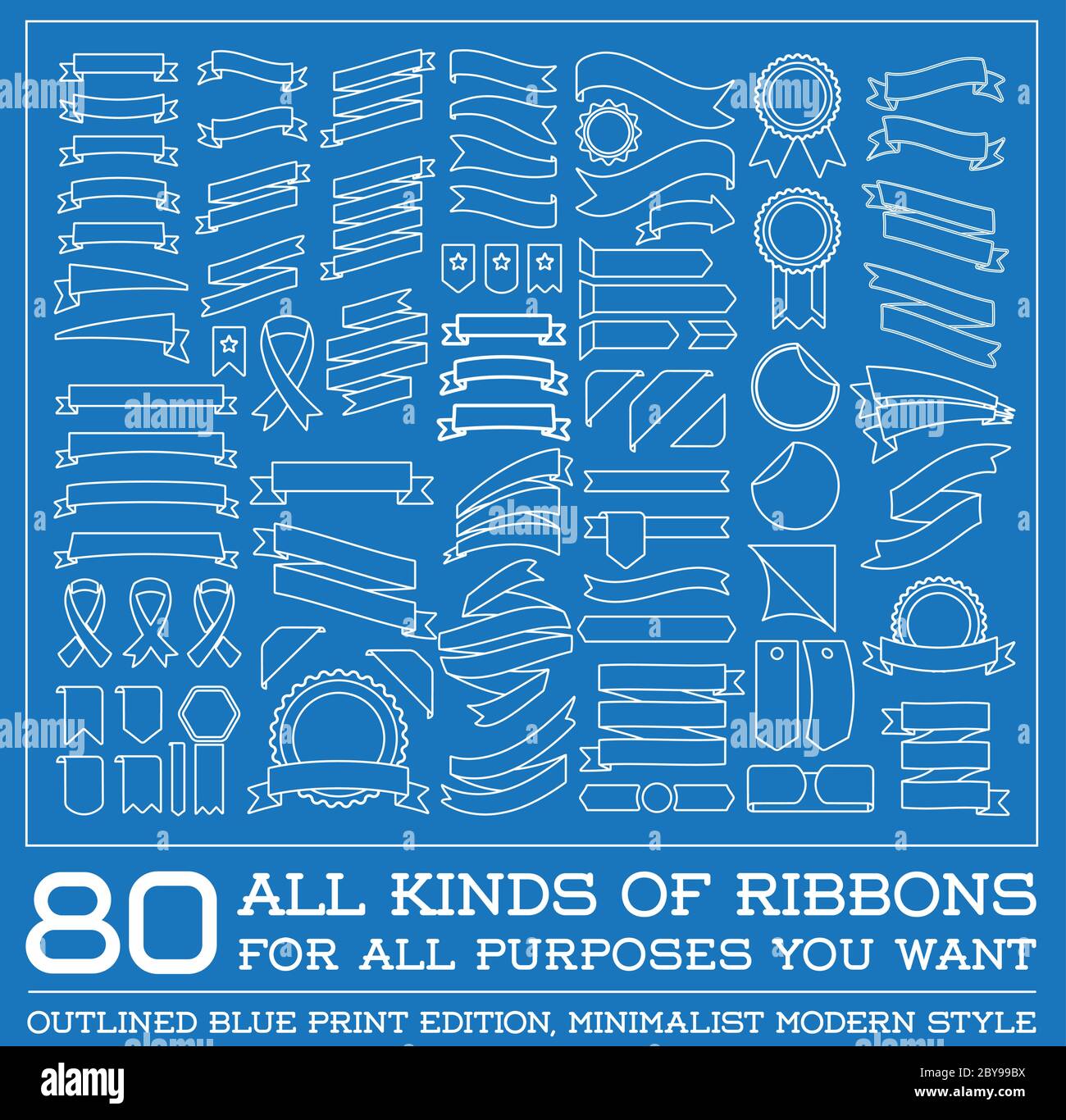 Big Set of Ribbons and Labels in Vector Retro and Vintage for All ...