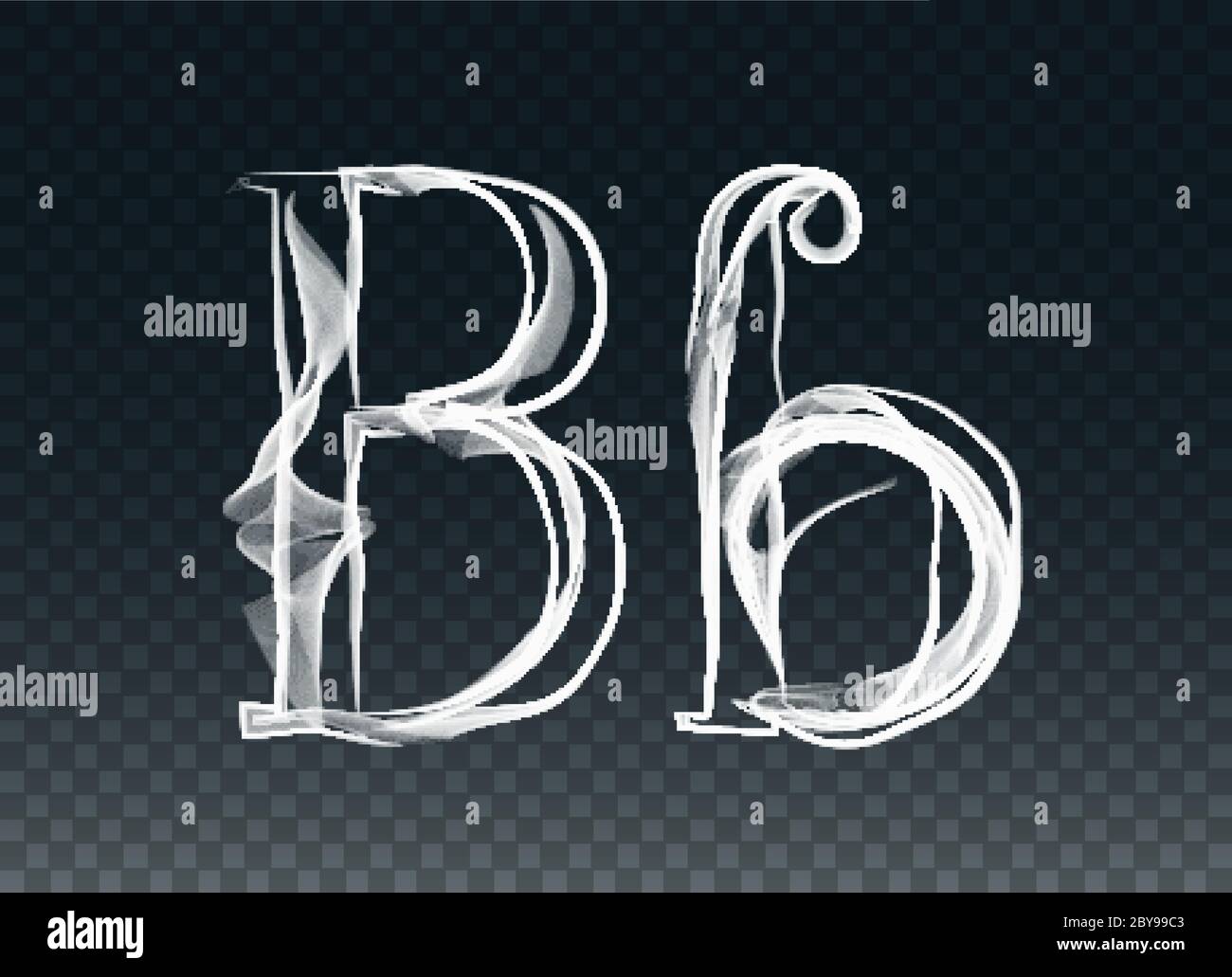 Vector Smoke or Haze Letter Font Type, two letters Stock Vector Image ...