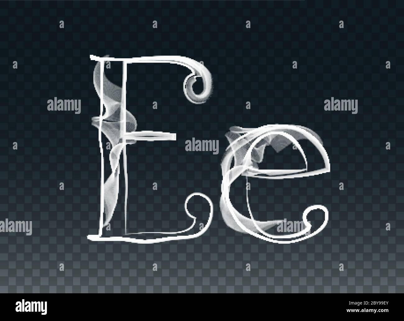 Vector Smoke or Haze Letter Font Type, two letters Stock Vector Image ...