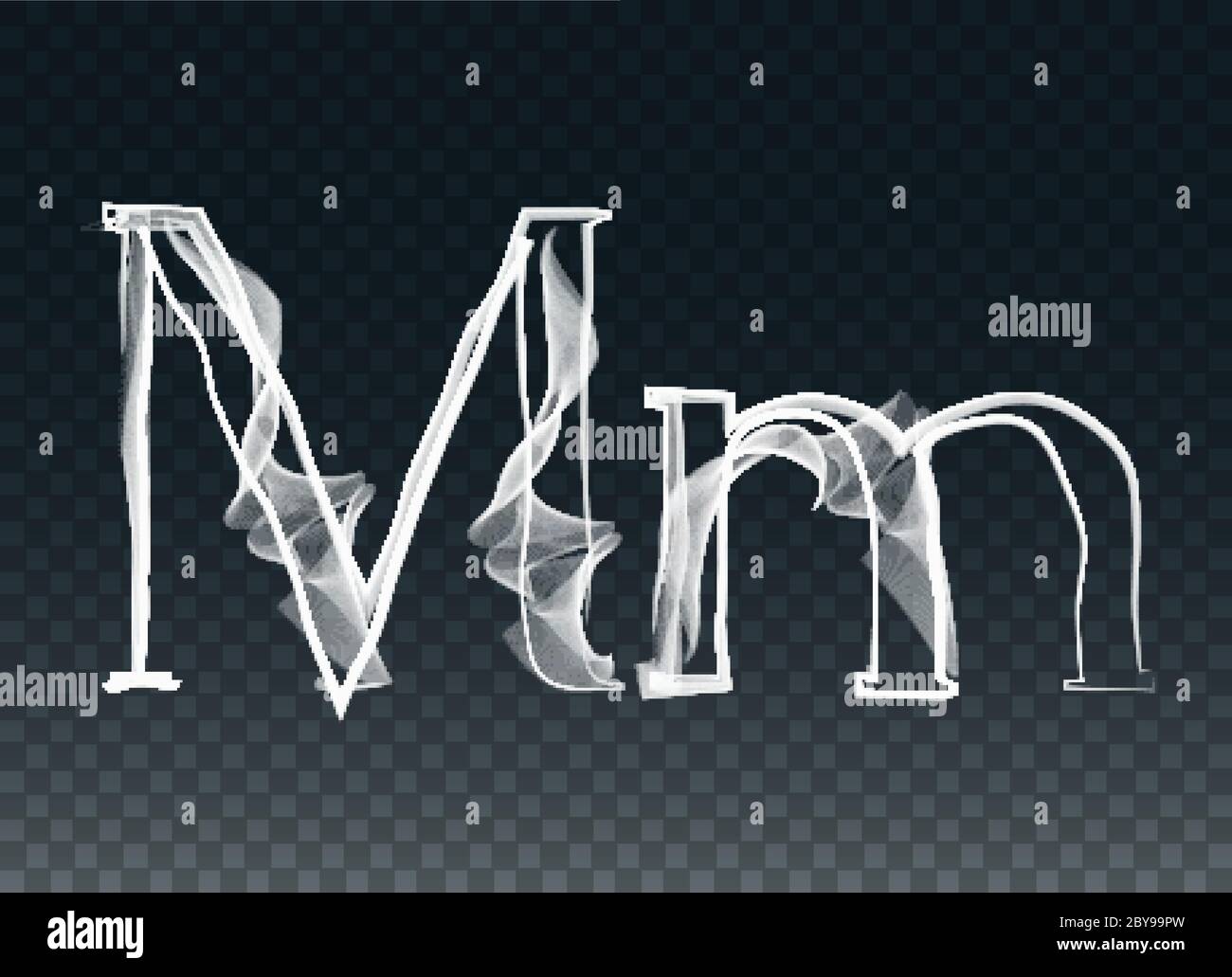 Vector Smoke or Haze Letter Font Type, two letters Stock Vector Image ...