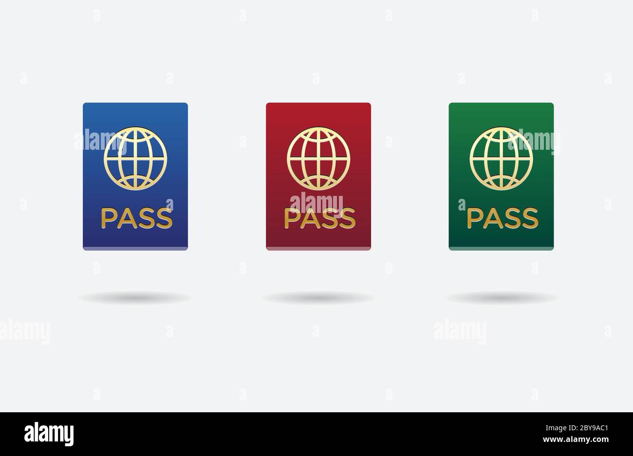 Set of Citizenship or Foreign Passport ID in Vector Colorful Icon can ...