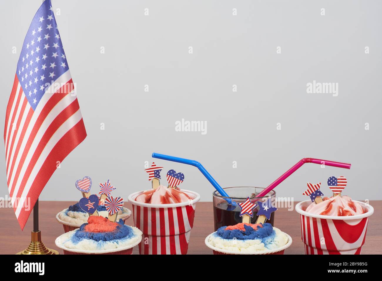 Celebrating Fourth of July. Happy Independence day. Sweets decorated in ...